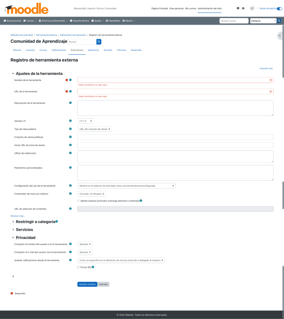 Cómo integrar herramientas externas en Moodle con LTI 1.3 (Guía Paso a Paso)